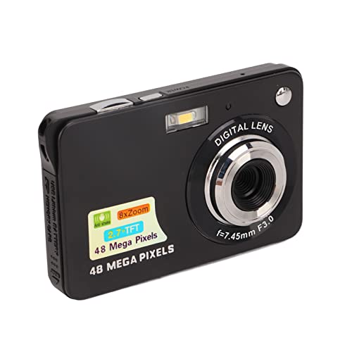 DAUERHAFT Compact Camera, Vlogging Camera 4K Built in Fill Light 2.7in LCD with Storage Bag for Photography