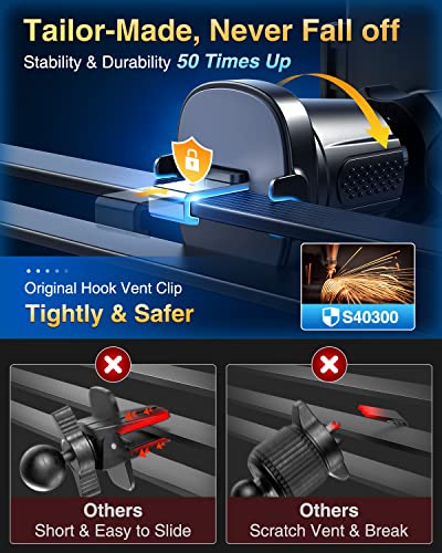 VANMASS 2023 Newest Upgraded Car Phone Holder Mount, 3-in-1 [Super Suction & Stable] Phone Mount for Car Dashboard/Windshield/Vent for Jeep/Truck/Pickup Phone Mount for iPhone 14/13/12/Pro/Max