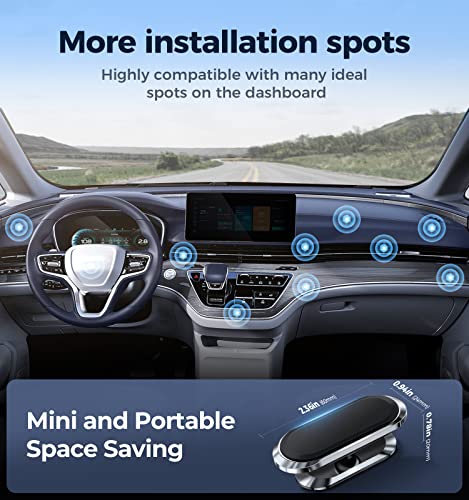 Magnetic Phone Mount for Car【Upgrade 8X Magnets】 Strong Magnet Universal Car Mount, Dashboard 360° Rotation for iPhone 13 12 Pro XR XS Plus Samsung Galaxy Note S21/S21+ & All Phone & Mini Tablets