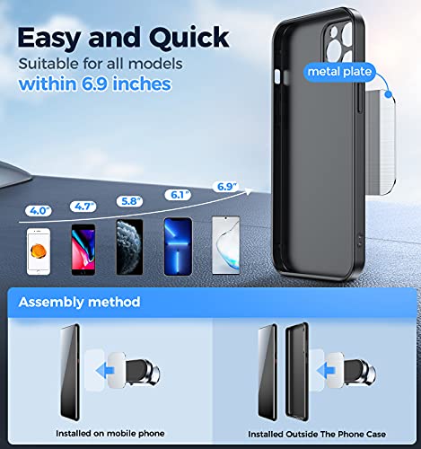 Magnetic Phone Mount for Car【Upgrade 8X Magnets】 Strong Magnet Universal Car Mount, Dashboard 360° Rotation for iPhone 13 12 Pro XR XS Plus Samsung Galaxy Note S21/S21+ & All Phone & Mini Tablets