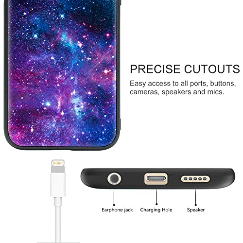 BENTOBEN iPod Touch 7th Generation Case, iPod Touch 6th / 5th Generation Case, Slim Fit Glow in The Dark Soft Flexible Bumper Protective Anti Scratch Non-Slip Cute Phone Cases Cover, Nebula Galaxy