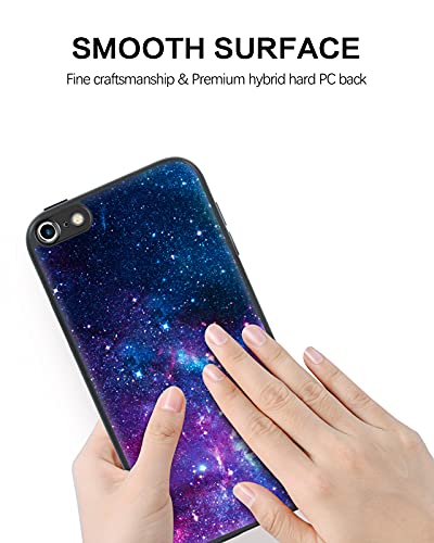 BENTOBEN iPod Touch 7th Generation Case, iPod Touch 6th / 5th Generation Case, Slim Fit Glow in The Dark Soft Flexible Bumper Protective Anti Scratch Non-Slip Cute Phone Cases Cover, Nebula Galaxy