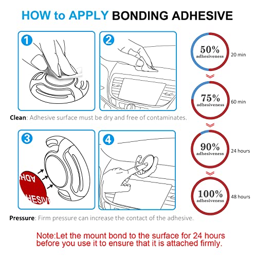 Very High Bond Sticky Adhesive, AZXYI 12 PCS Double Side Stickers Adhesive Replacement Compatible with Socket Mount Base, Round Adhesive Tape for Car Magnetic Phone Holder Base & Phone Ring Holer Base