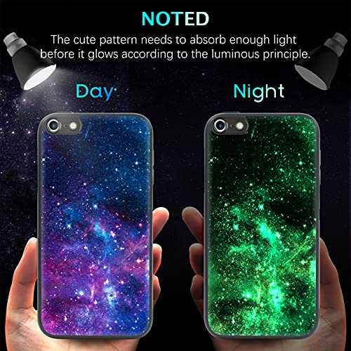 BENTOBEN iPod Touch 7th Generation Case, iPod Touch 6th / 5th Generation Case, Slim Fit Glow in The Dark Soft Flexible Bumper Protective Anti Scratch Non-Slip Cute Phone Cases Cover, Nebula Galaxy