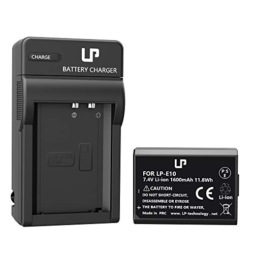 LP-E10 Battery Charger Pack, LP 1-Pack Battery & Charger, Compatible with Canon EOS Rebel T3, T5, T6, T7, T100, 1100D, 1200D, 1300D,1500D,2000D,3000D, 4000D Kiss X50, X70 (Not for T3i T5i T6i T6s T7i)