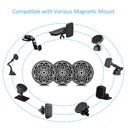 GLAREE Mount Metal Plate 5 Pack, Universal Metal Disc Replacement with Strong Adhesive for Magnetic Cell Phone Car Mount GPS Holder 5 Round
