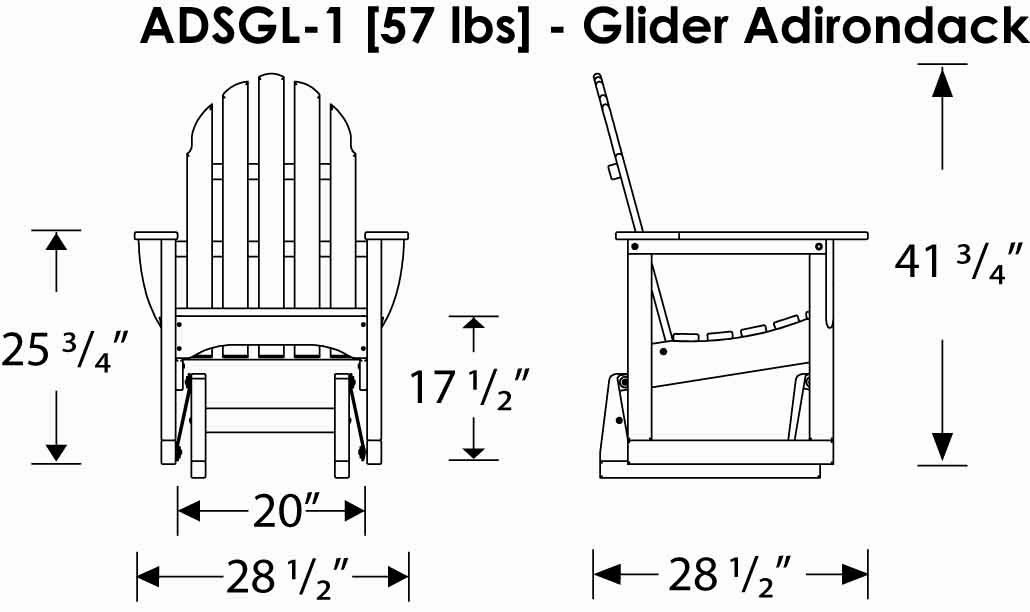 POLYWOOD ADSGL-1TE Classic Adirondack Glider Chair, Teak