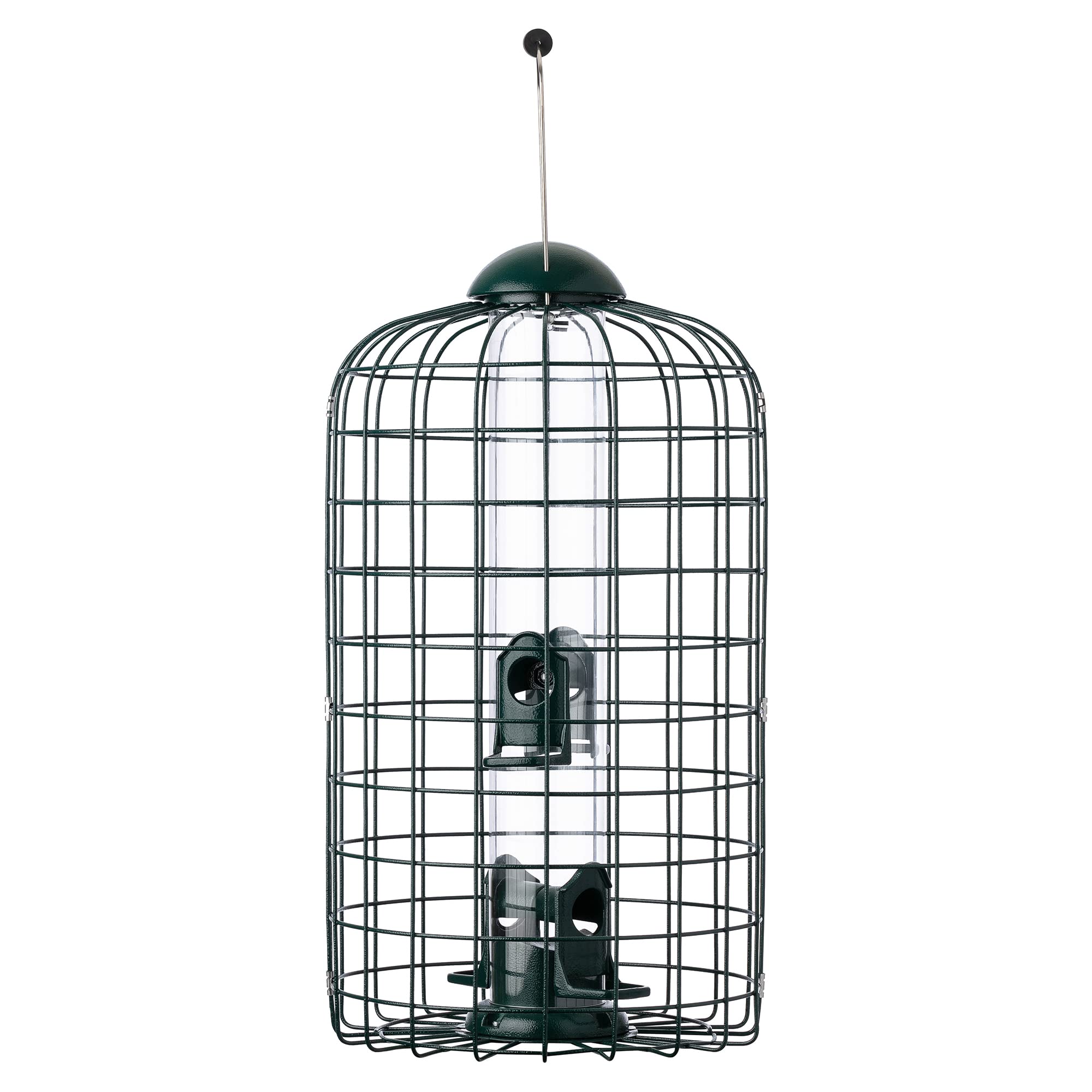 More Birds Squirrel-X Bird Feeder, Cage Tube Feeder Keeps Squirrels Out, 4 Feeding Ports, 1.5 lb Seed Capacity