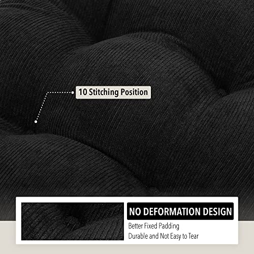 Tromlycs Indoor Rocking Chair Cushion for Rocking Chair Pads Back and Seat Sets with Ties 2 Piece Black