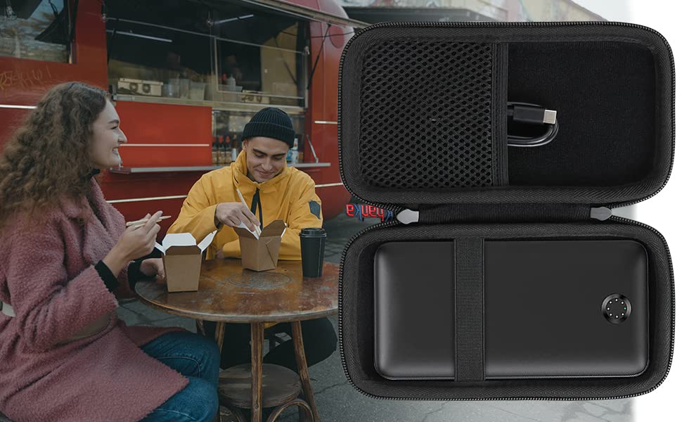 khanka Hard Travel Case Replacement for Anker 347 Power Bank (PowerCore 40K), 40,000mAh Battery Pack, Case Only (Black)