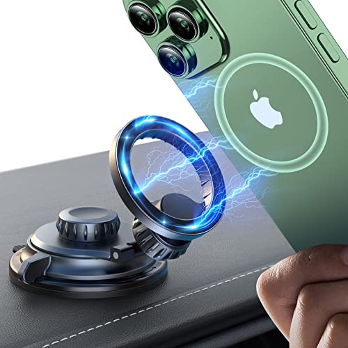 Jsk 2023 Compatible for Magsafe Car Mount, [0 Damage to Vent & 10 × Stable], Magnetic Phone Mount for Car Holder, 360° Rotation & Hands Free, for iPhone 14 13 12 Pro Plus Max Mini & All Phone