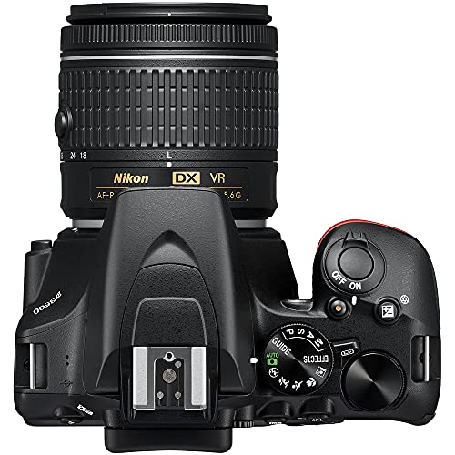 Nikon D3500 24.2MP DSLR Digital Camera with AF-P DX 18-55mm Lens (1590) Deluxe Bundle with 64GB SD Card + Large Camera Bag + Filter Kit + Spare Battery + Telephoto Lens (Renewed)