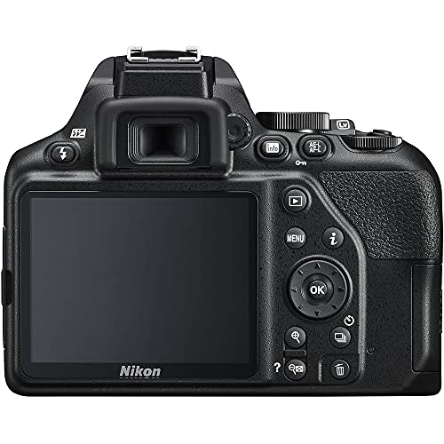 Nikon D3500 24.2MP DSLR Digital Camera with AF-P DX 18-55mm Lens (1590) Deluxe Bundle with 64GB SD Card + Large Camera Bag + Filter Kit + Spare Battery + Telephoto Lens (Renewed)