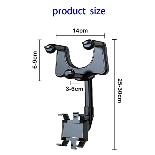 Youdiyla 360°Rotatable and Retractable Car Phone Holder - Rear View Mirror Phone Holder, Car Phone Holder Mount, Easy to Install and Remove, for All Mobile Phones and All Car