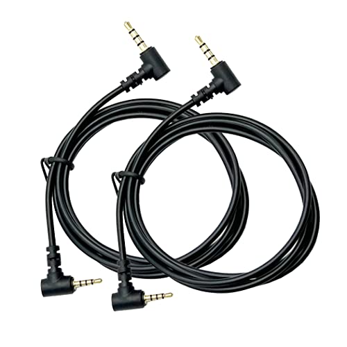 Seadream 3.5mm to 2.5mm Audio Cable 2Pack 3.3FT Double Angled 90 Degree 1/8" 3.5mm TRRS Jack Male to 2.5mm TRRS Jack Male Stereo Audio Mic Aux Cord Cable