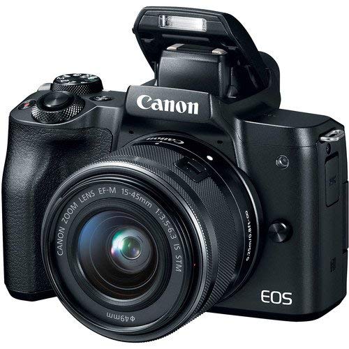 Canon EOS M50 Mirrorless Digital Camera (White) + EF-M 15-45mm f/3.5-6.3 is STM Lens Bundled with Premium Accessories (32GB Memory Card, Padded Equipment Case and More.) (Renewed)
