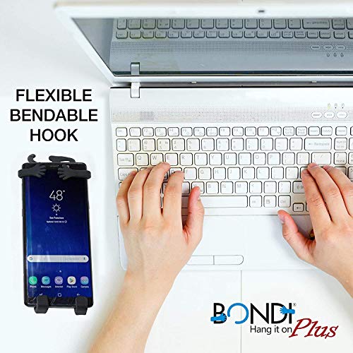 Bondi Plus Flex Phone Holder and Stand - Adjustable Flexible Silicone Case Hanging Mount for Car Bike and Desk up to 6.75" Large Cell Phones - iPhone Xs XR 11 SE - Samsung Galaxy S10 S20 β Black