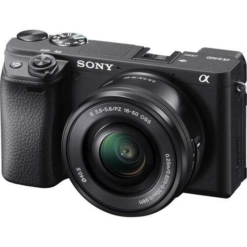 Sony a6400 Mirrorless Digital Camera with 16-50mm Lens Bundle with Extra Sony NPF-W50 Battery, Backpack, Handy Case, Tripod, 2X 64GB Memory Card + More | Sony Alpha 6400