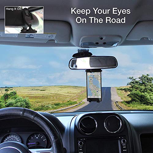 Bondi Plus Flex Phone Holder and Stand - Adjustable Flexible Silicone Case Hanging Mount for Car Bike and Desk up to 6.75" Large Cell Phones - iPhone Xs XR 11 SE - Samsung Galaxy S10 S20 β Black