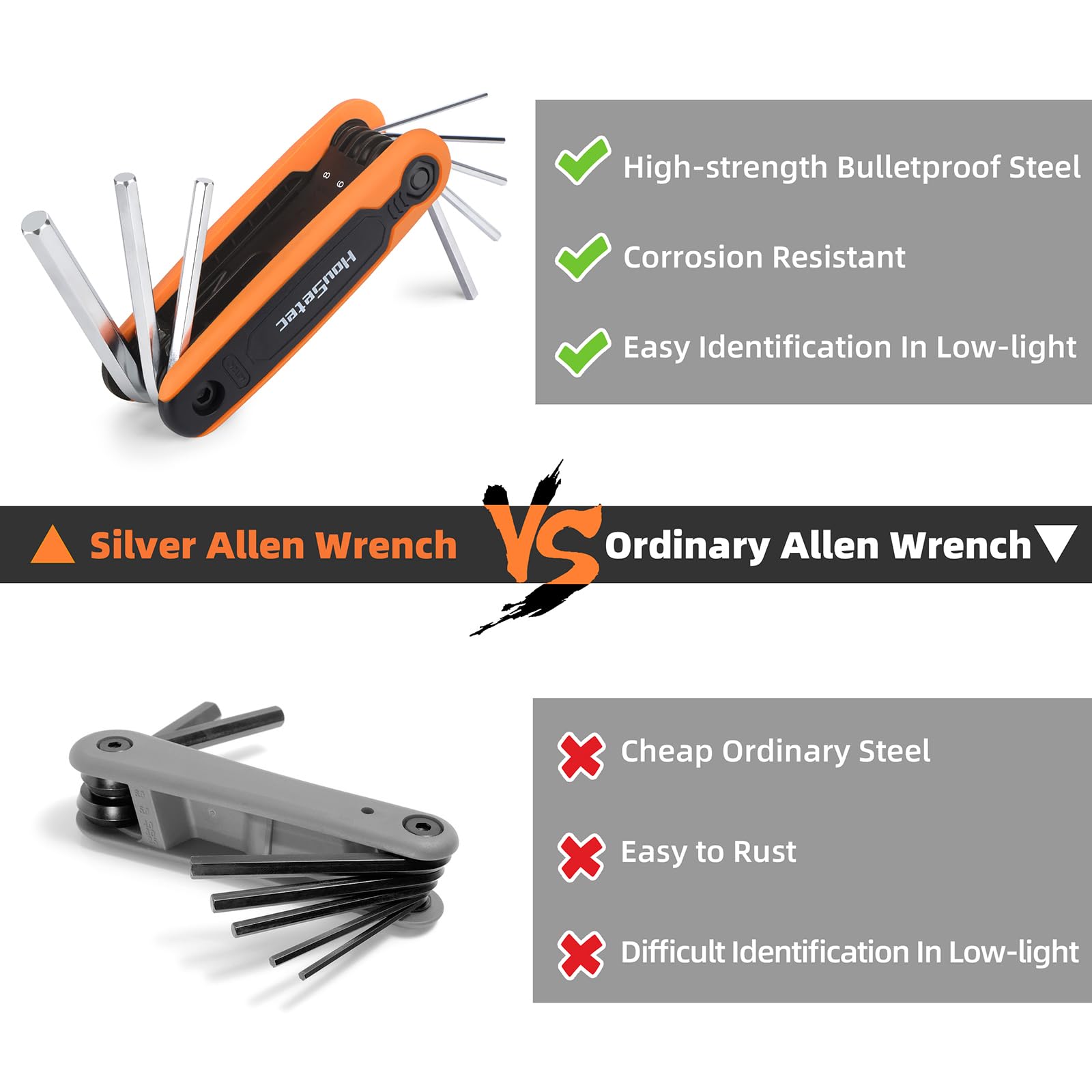 Allen Wrench Set, 2 Pack Aluminum Hex Key Set Metric & Standard SAE - Allen Key Set Made of Aluminum Alloy for Hex Head Socket Screw, Tool for Men Women Husband Stocking Stuffers for Men (Plastic)