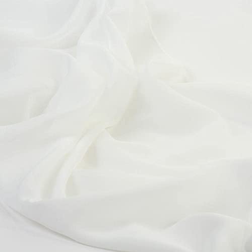 PartyDelight 9.8FT X 10FT White Chiffon Sheer Backdrop Curtain Drapes, Wedding Arch Drapes, for Wedding, Birthday, Party, Banquet and Home Decorations.