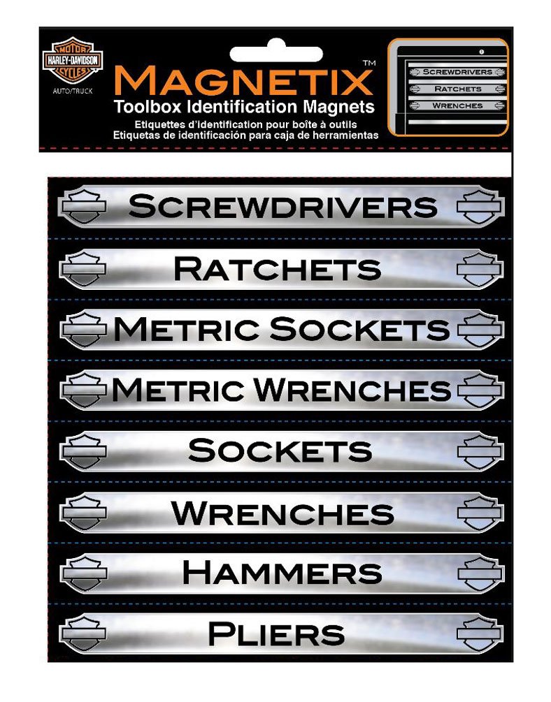 Harley-Davidson Magnetix Toolbox Identification Magnets, 16 Pack CG47000