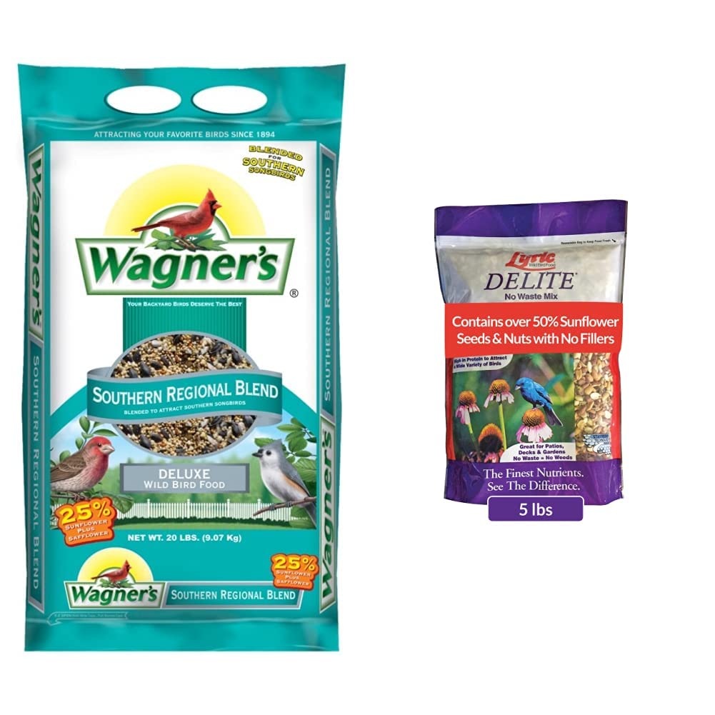 Wagner's Southern Regional Bird Food Mix with Lyric Delite No Waste Bird Seed, 20 lbs
