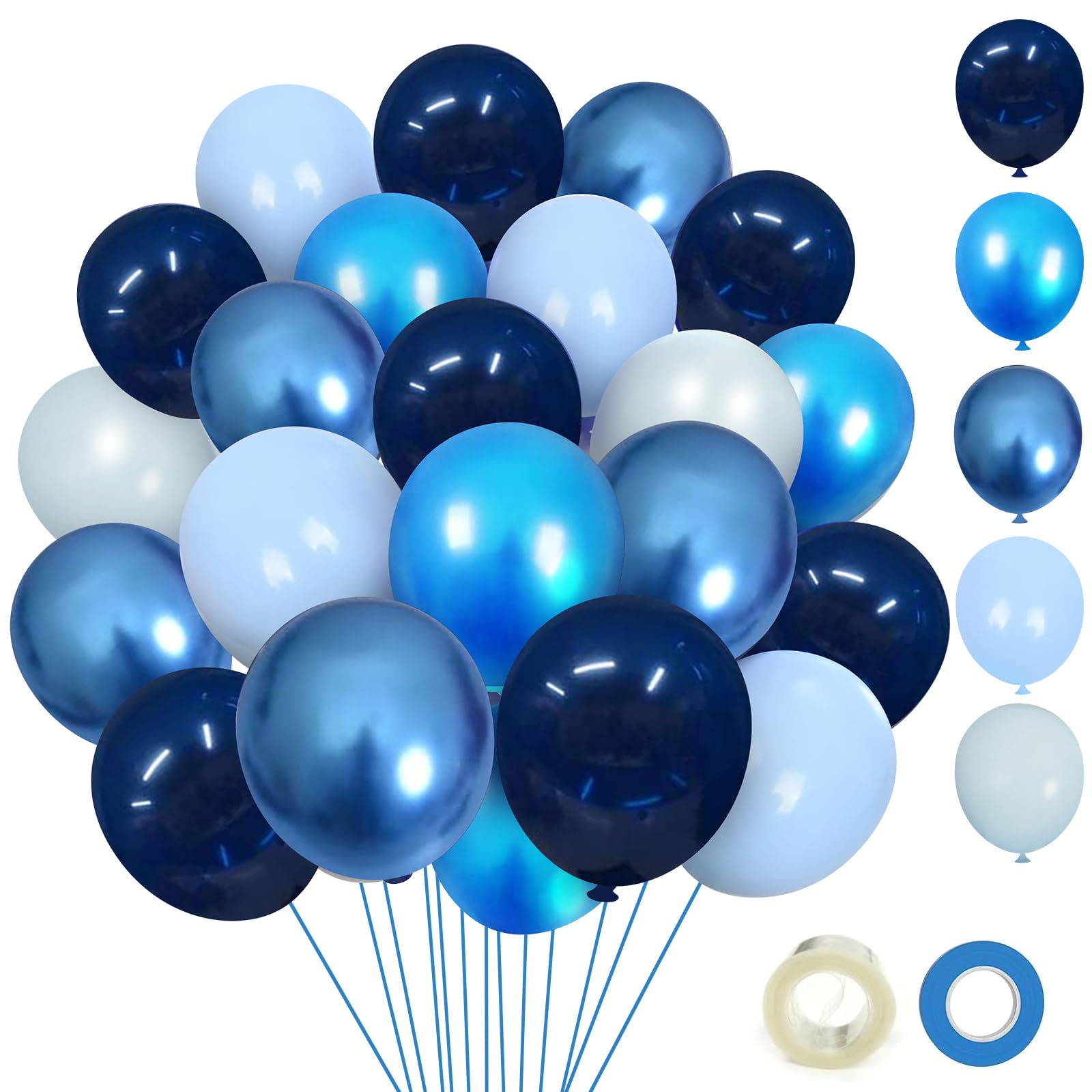 Nobledecor Silver White Party Decoration Balloons Kit, 12inch 60 Pcs Metallic Latex Silver Balloons Silver Confetti Balloons for Birthday Wedding Party Baby Shower Birthday Graduation Decoration Supplies