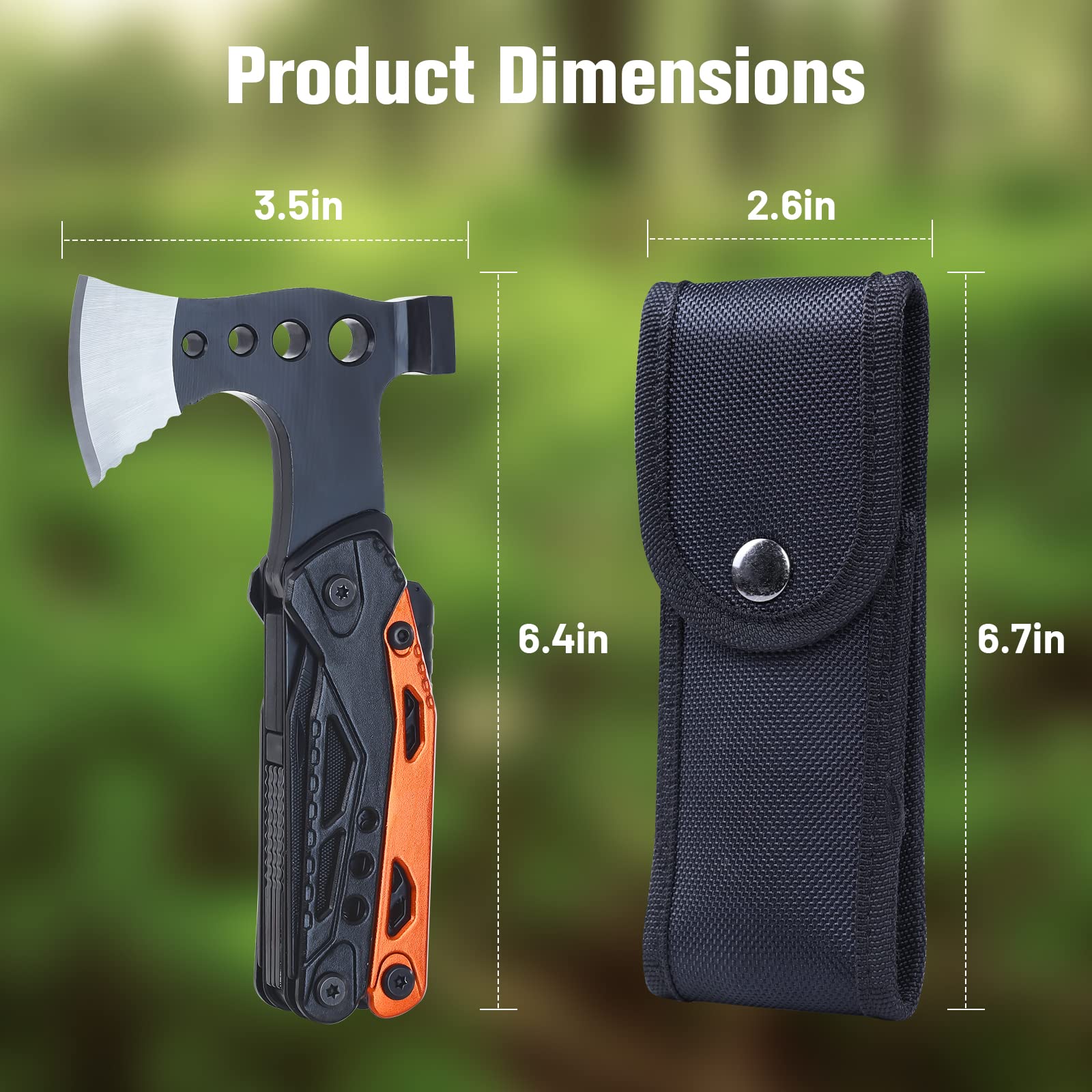 Sahara Sailor Multitool Survival Gear Outdoor Multi Tool Gifts for Men Women, 15 in 1 Hatchet with Knife Axe Hammer Saw Screwdrivers Pliers Bottle Opener Durable Sheath(18-in-1 Snowflake Extra Gift )