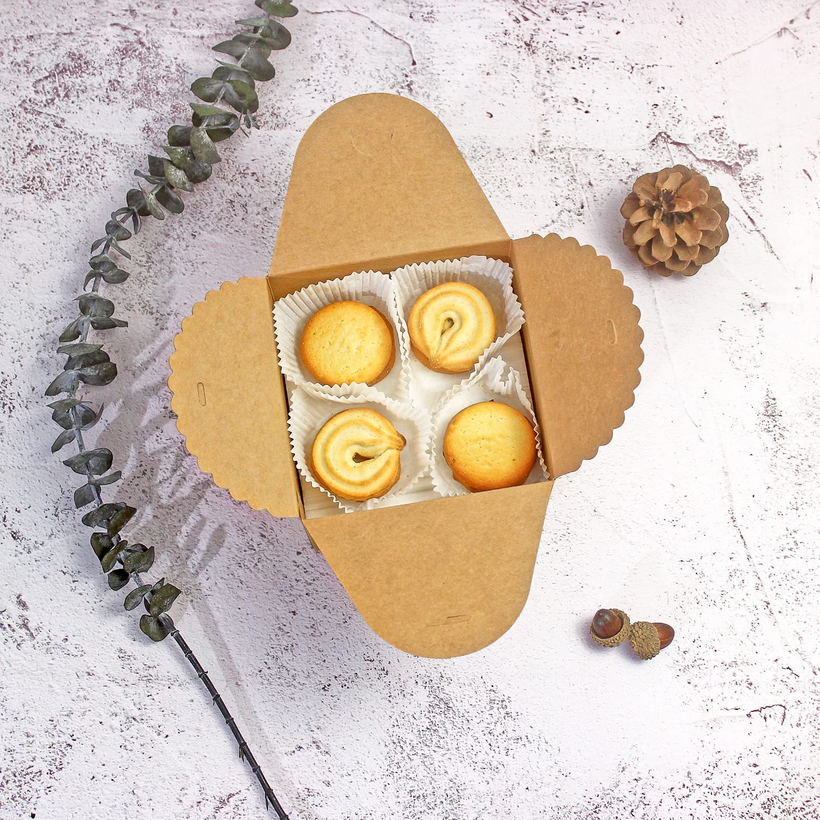 Brown Gift Box for Presents, 10 Pack Small Empty Kraft Gift Boxes with Ribbon For Packaging Candy, Cookie, Chocolate, Craft, Candle, and Other Small Gifts, 4.75β x 4.75β x 3.53β Cute Paper Boxes