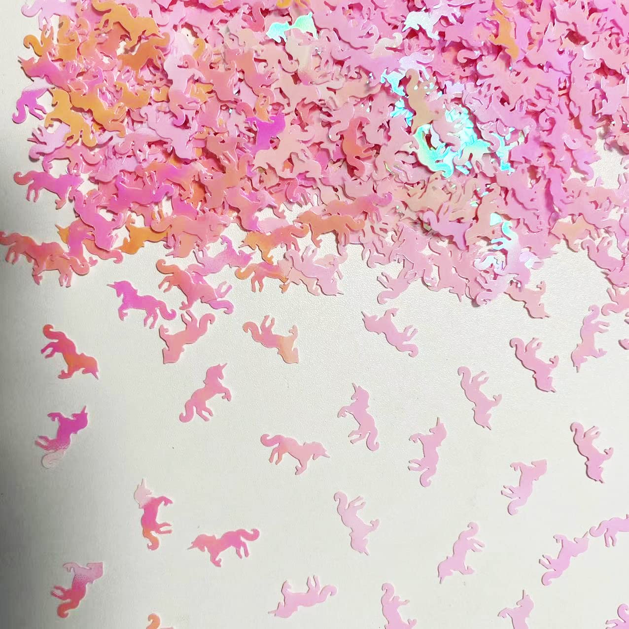 2000 Pieces Unicorn Horn Horse PVC Table Confetti for Wedding Birthday Party Decoration Celebrations Unicorn confetti, 1.9 oz(Pink)