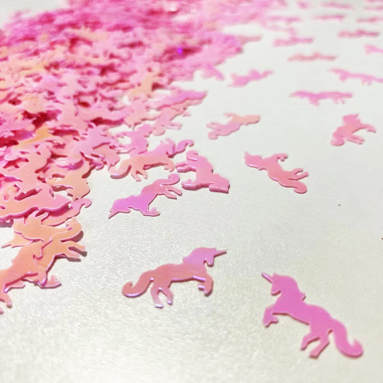 2000 Pieces Unicorn Horn Horse PVC Table Confetti for Wedding Birthday Party Decoration Celebrations Unicorn confetti, 1.9 oz(Pink)