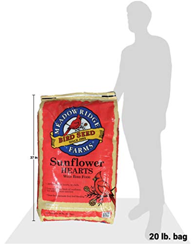 Meadow Ridge Farms Sunflower Hearts Wild Bird Seed, 20-Pound Bag