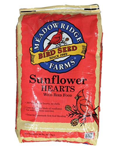 Meadow Ridge Farms Sunflower Hearts Wild Bird Seed, 20-Pound Bag