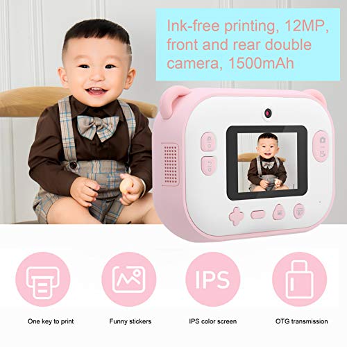 Children Mini Camera, Makes Eyes Less Fatigued 2.4‑Inch IPS Color Screen Kids Digital Camera, Travel Girls for Children Home(Pink)