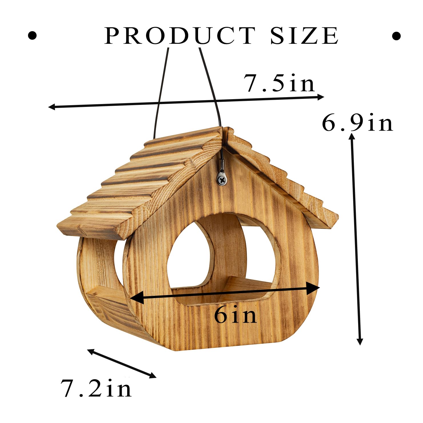 BalterFF Bird Feeders for Outdoors,Wooden Unique Seed Sunflower Food Feeder Blue Cardinal Finch Backyard Platform Balcony Gazebo Tree Fence Wall Mount Effortless Holder Automatic Buddy