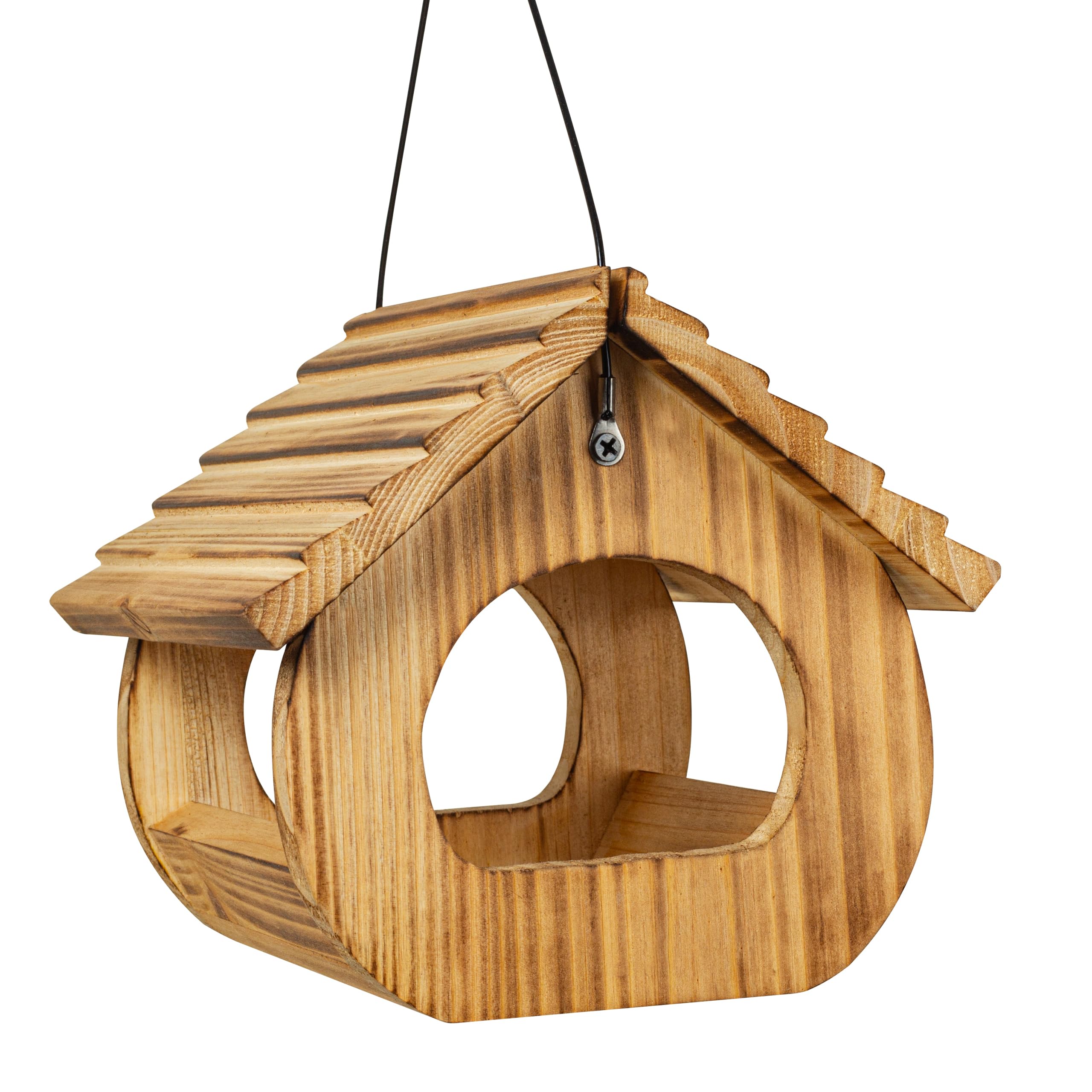 BalterFF Bird Feeders for Outdoors,Wooden Unique Seed Sunflower Food Feeder Blue Cardinal Finch Backyard Platform Balcony Gazebo Tree Fence Wall Mount Effortless Holder Automatic Buddy