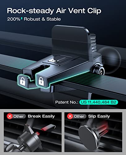 VICSEED Phone Mount for Car Vent [Anti-Slip Silicone Protection][Glow in The Dark] Air Vent Car Phone Holder Mount Ultra-Stable Cell Phone Holder Car Fit for All iPhone & Android