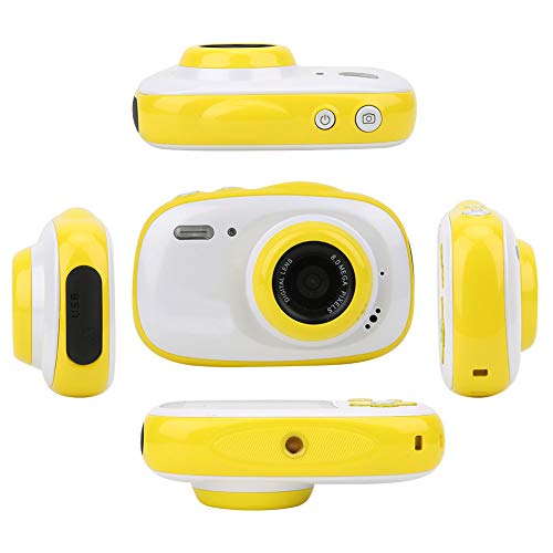 8MP Children Camera,Waterproof 2inch HD 6X Digital Zoom 720P@30FPS Digital Video Shooting Camera with Bluetooth and Flashlight Function for Kids Holiday/Birthday Gifts(Yellow)