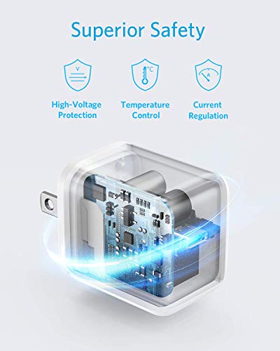 USB C Charger, Anker 20W PIQ 3.0 Fast Charger with Foldable Plug, PowerPort III Charger for iPhone 14/14 Plus/14 Pro/14 Pro Max/13, iPad/iPad Mini, MagSafe, and More (Cable Not Included)