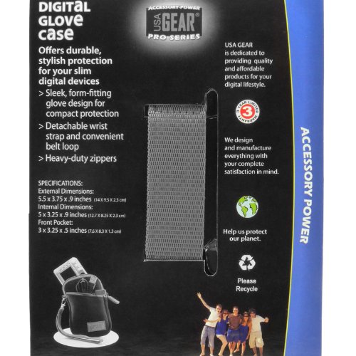 USA Gear MP3 Player Case Compatible with Apple iPod, Sandisk MP3 Player, Timmkoo, MYMAHDI 80GB, and more MP3 Player with Bluetooth - Wrist Strap, Pocket for Earbuds, USB Cable, Memory Card (Geometric)