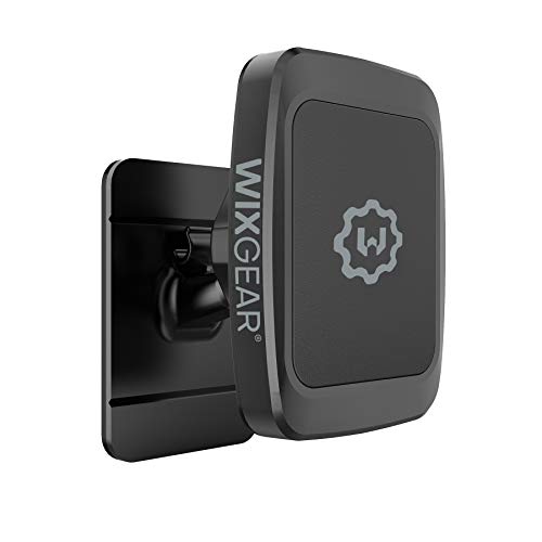 WixGear Magnetic Phone Car Mount, Universal Stick On Dashboard Magnetic Car Mount Holder, for Cell Phones and Mini Tablets with Fast Swift-snap Technology, (Rectangle Stronger Design)