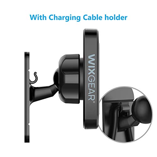 WixGear Magnetic Phone Car Mount, Universal Stick On Dashboard Magnetic Car Mount Holder, for Cell Phones and Mini Tablets with Fast Swift-snap Technology, (Rectangle Stronger Design)