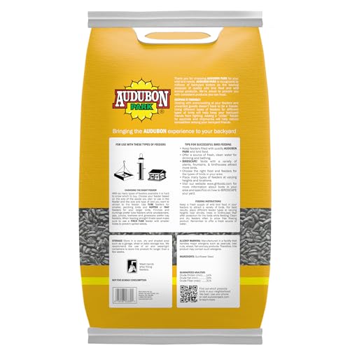 Audubon Park 10427 11286 Black Oil Sunflower Seed Wild Bird Food, 20 lb