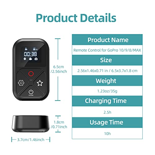 AFAITH Smart Wireless Remote Control for GoPro Hero 11/10/9/8/MAX Black, Rainproof WiFi Controller for GoPro Hero 11/10/9/8/MAX Black