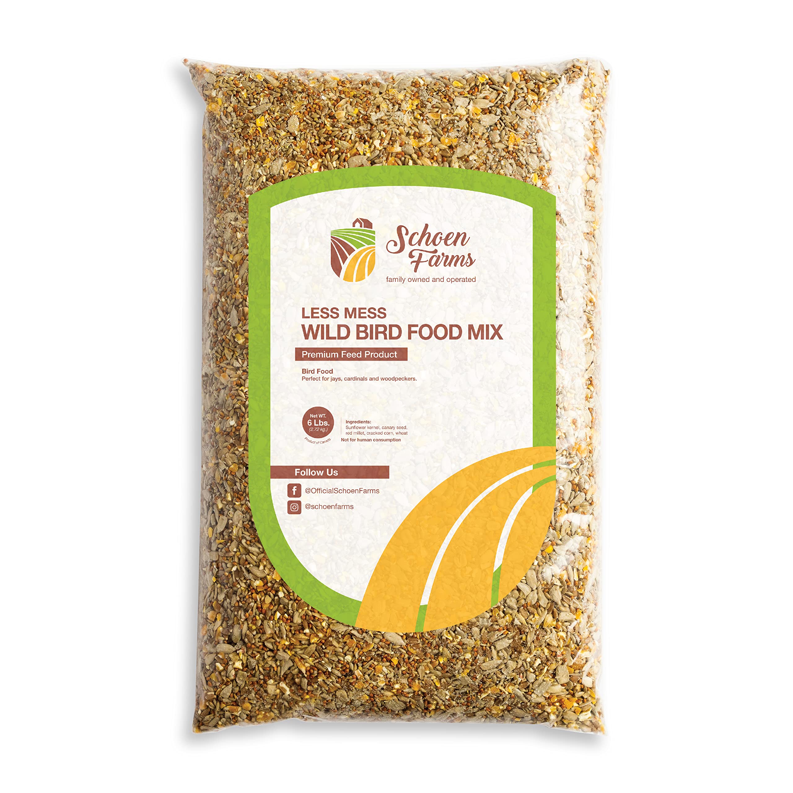 Gourmet Less Mess Wild Bird Food Mix (6 LBS) (No Mess) Blend for Cardinals, Chickadees, Nuthatches, Woodpeckers and Songbirds