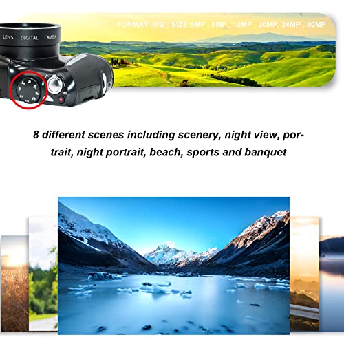 4K HD Digital Camera, Ultra HD 4K 48MP Digital Camera with 3.2 Inch IPS Screen 16X Digital Zoom, Digital Point and Shoot Camera Vlogging Camera for Beginners, Students, Teens, for Girls Boys
