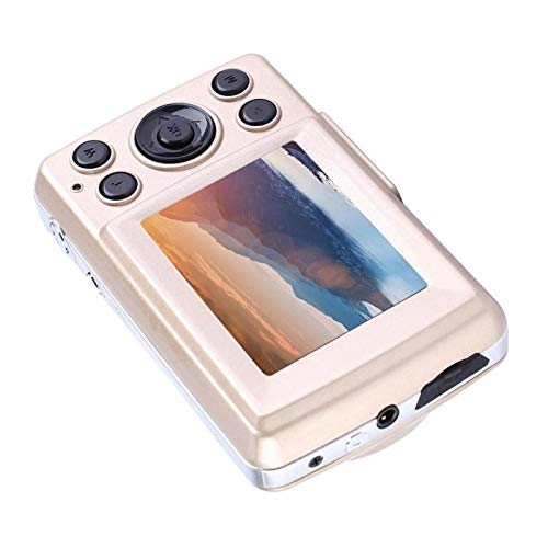 01 Digital Camera Recorder, HD Digital Video Camera with Fill Light 2.4 inch LCD Display for Outdoor for Beginner for Teens Kids(Golden)