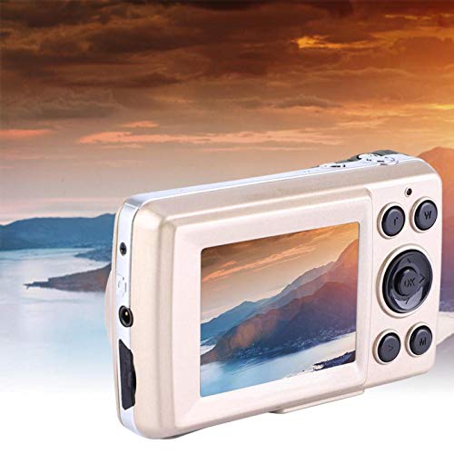 01 Digital Camera Recorder, HD Digital Video Camera with Fill Light 2.4 inch LCD Display for Outdoor for Beginner for Teens Kids(Golden)