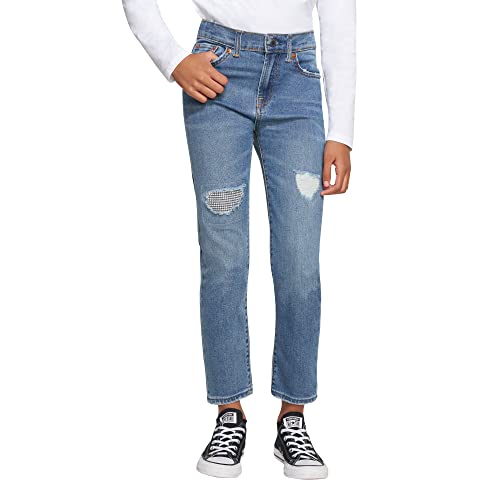 Levi's Girls' High Rise Straight Fit Jeans, Pyraminds, 8